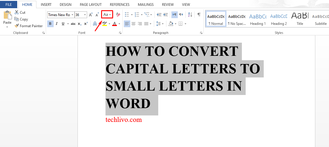 How To Convert Capital Letters To Small Letters In Word