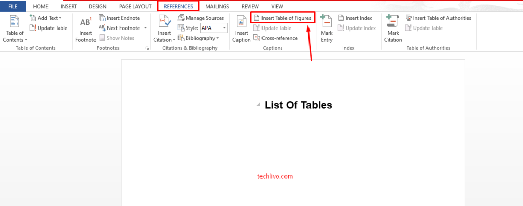 How Do You Create A Table Of Tables In Word